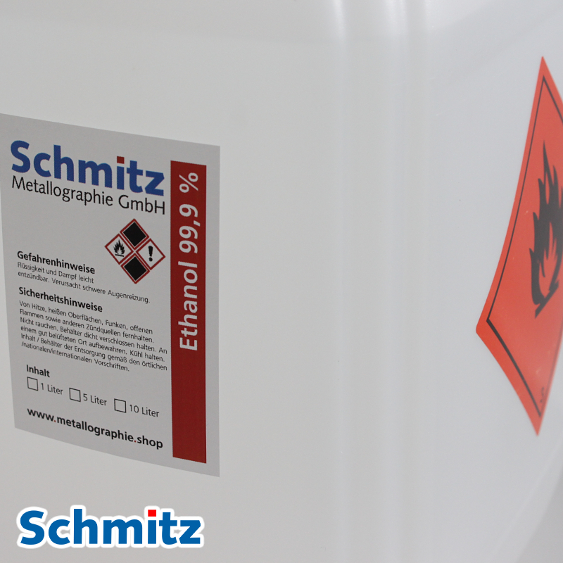 Ethanol pure 99.9 % from Schmitz-Metallographie, 9,30
